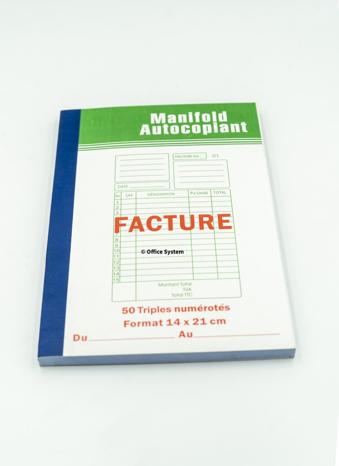 Carnet facture A5 autocopiant tripli 50 feuilles - OFFICE SYSTEM | LA ...